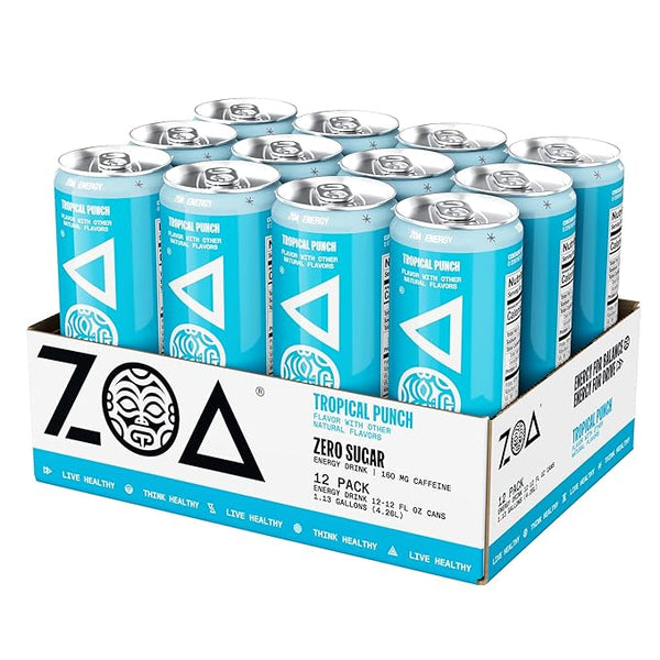 ZOA Sugar Free Energy Drink 12oz 60-Pack Bundle