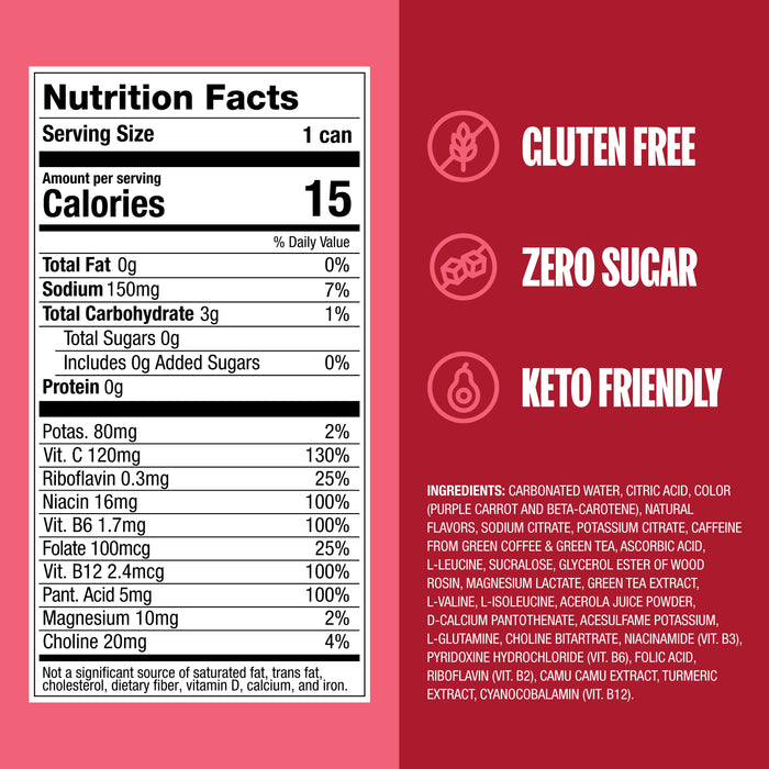 ZOA Cherry Limeade 16oz Sugar Free Energy Drink - 12 pack