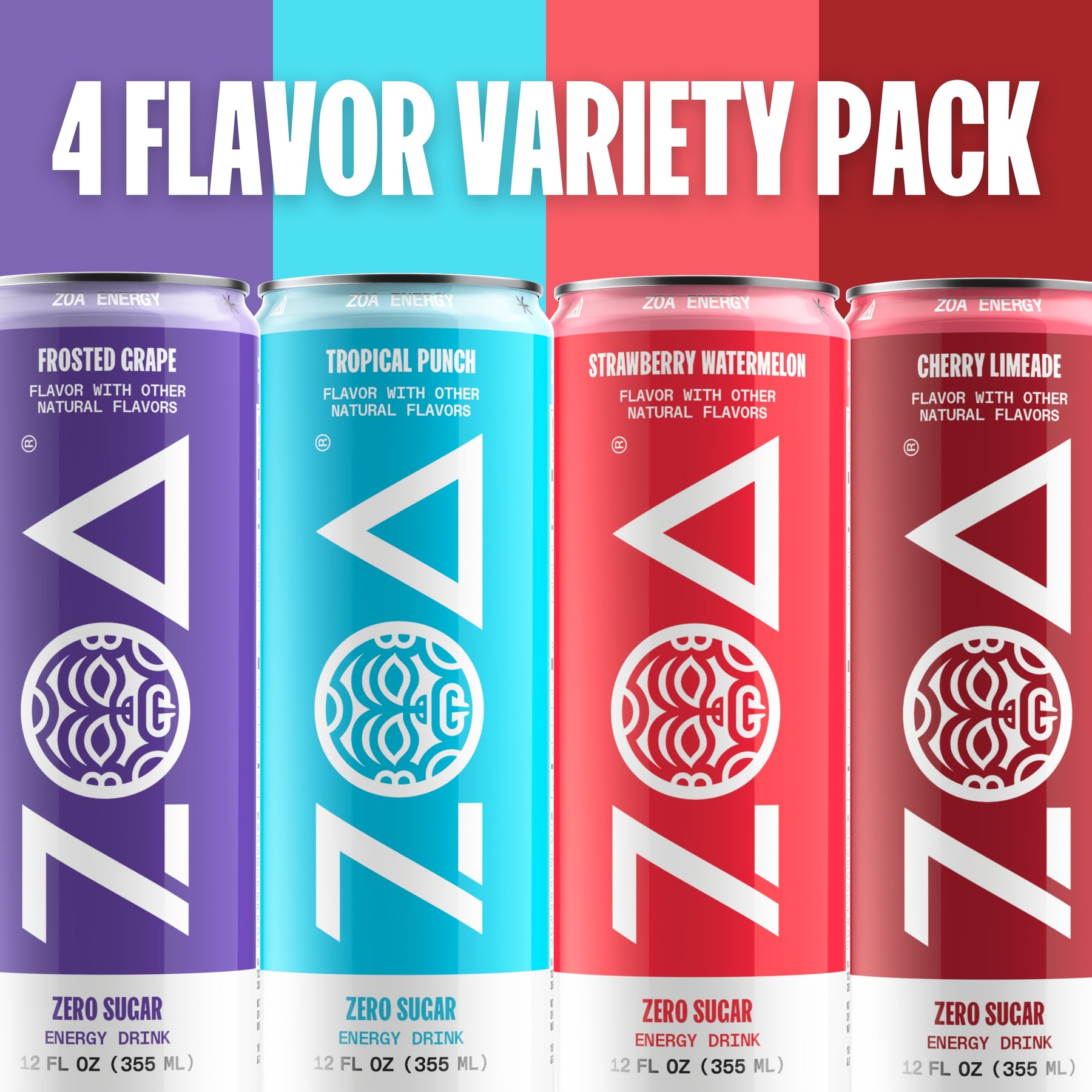 ZOA Energy Drink Variety Pack 12oz