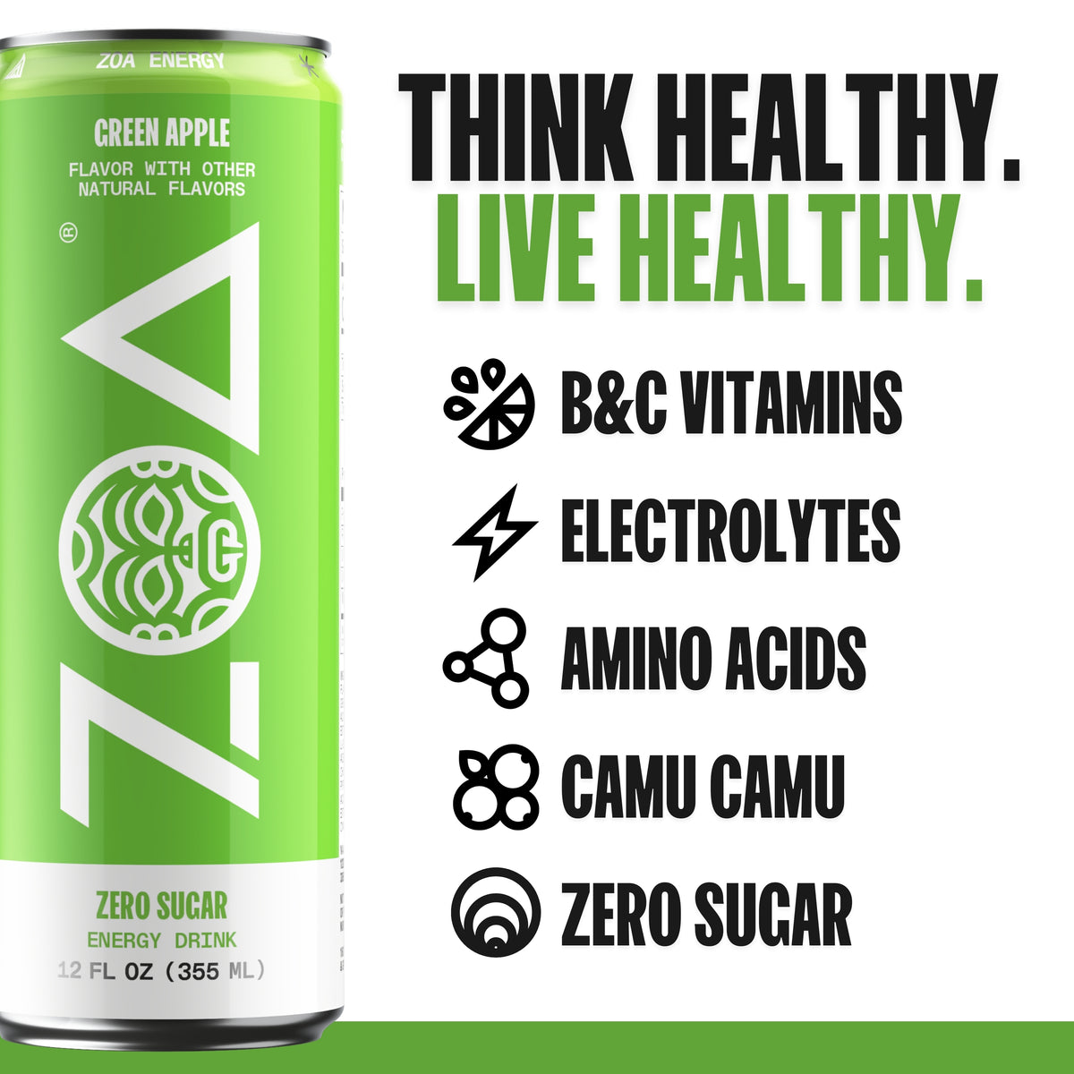ZOA Green Apple Energy Drink Flavor