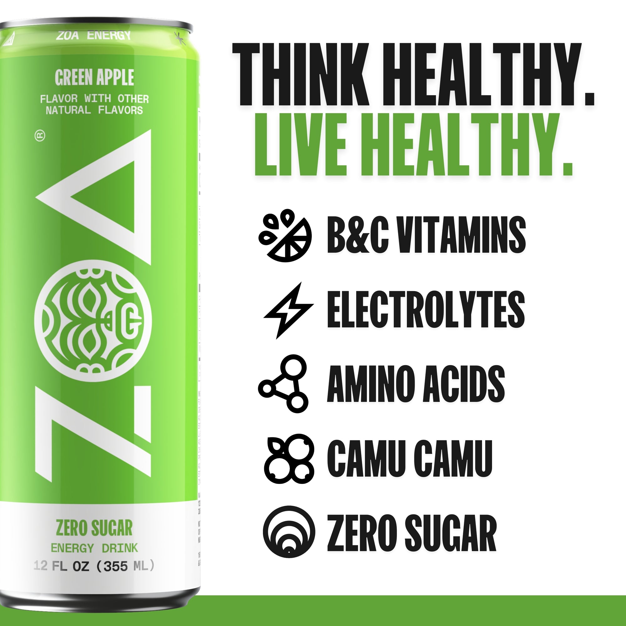 ZOA Green Apple Energy Drink Flavor
