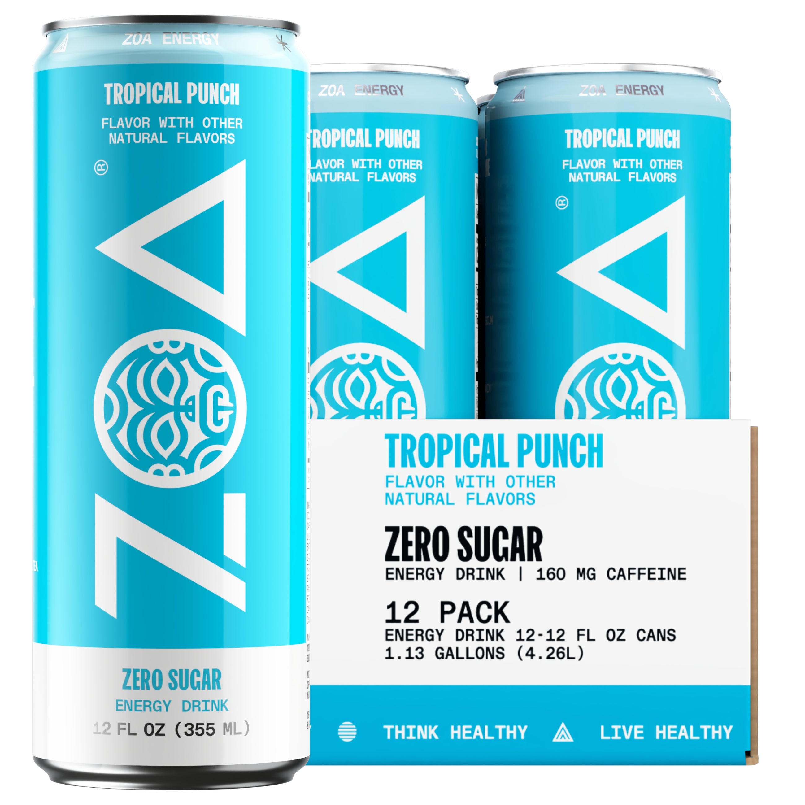 ZOA Tropical Punch Sugar Free Energy Drink - 12OZ